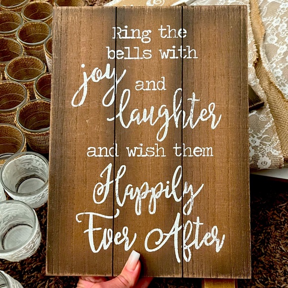 Party Supplies | 2 Ring The Bells With Joy Signs Just Married Sign And ...